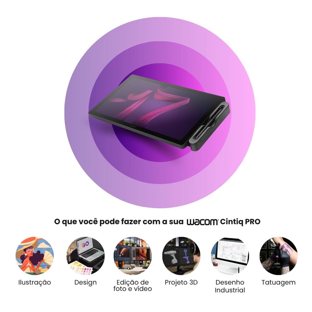 Mesa Digitalizadora Com Tela, Display Interativo Profissional Wacom ...