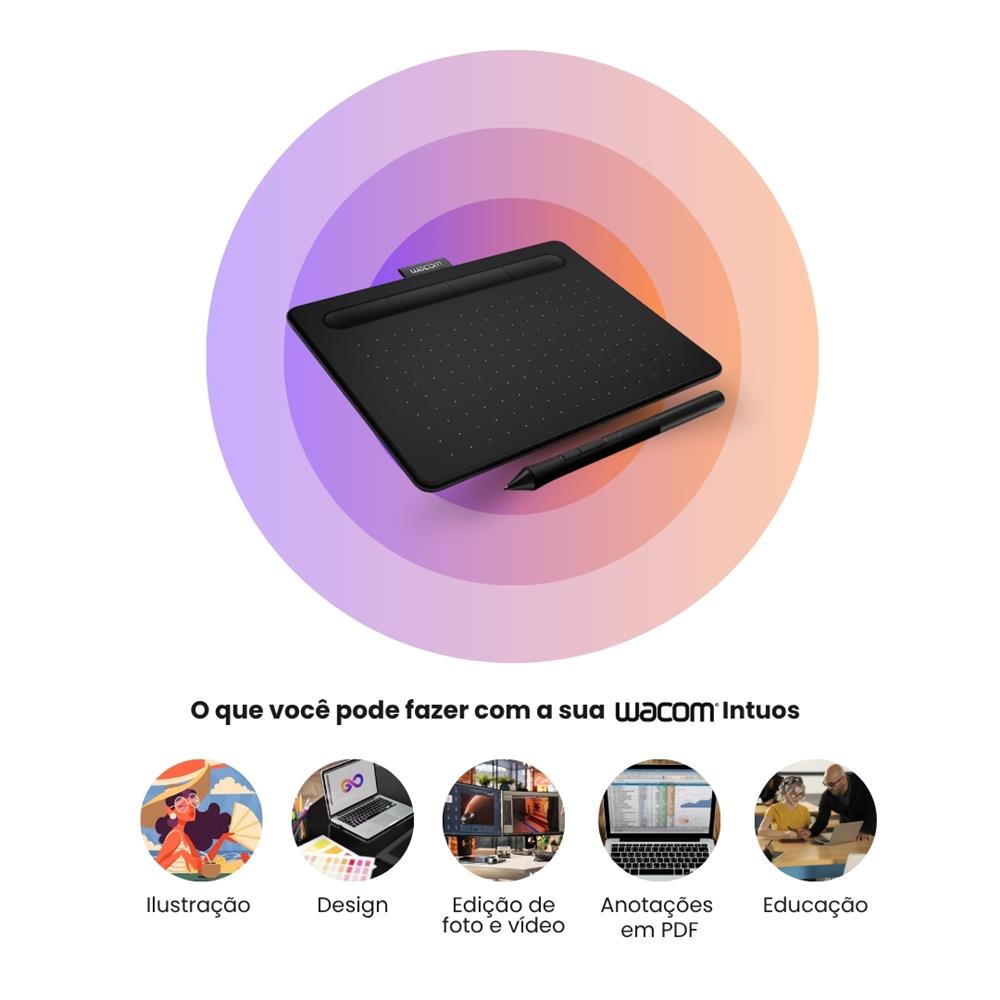 Mesa Digitalizadora Wacom Intuos CTL4100, Pequena, 4", Preto - Wacom